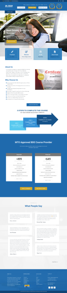Web Design For Driving School | Hi-Tech Driver Education