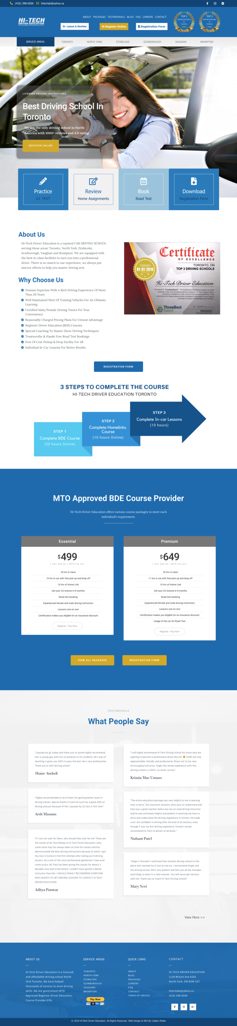 Web Design For Driving School | Hi-Tech Driver Education